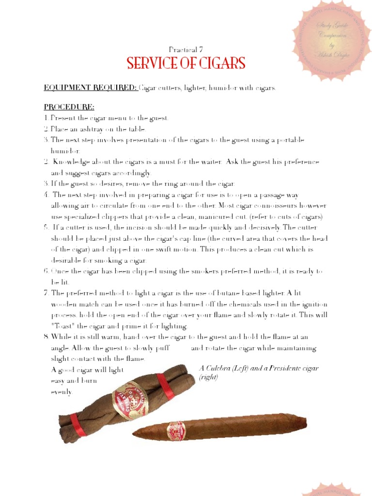 Service of Cigars: EQUIPMENT REQUIRED: Cigar Cutters, Lighter, Humidor ...