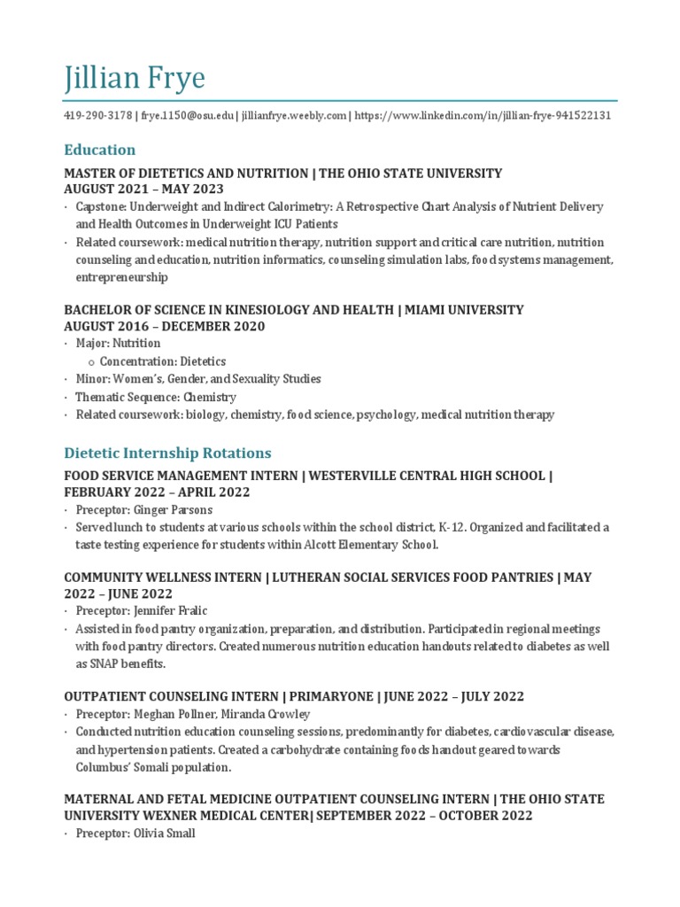 Resume 2 | PDF | Dietitian | Intensive Care Medicine