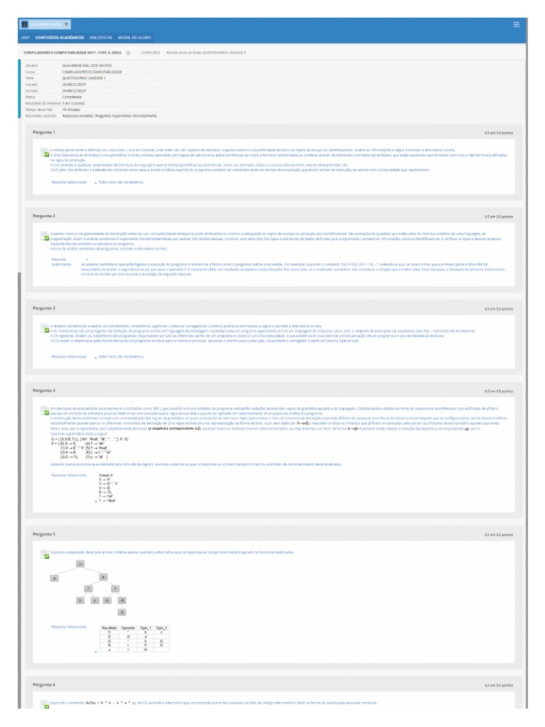 Questionario Ii - Compiladores e Computabilidade | PDF