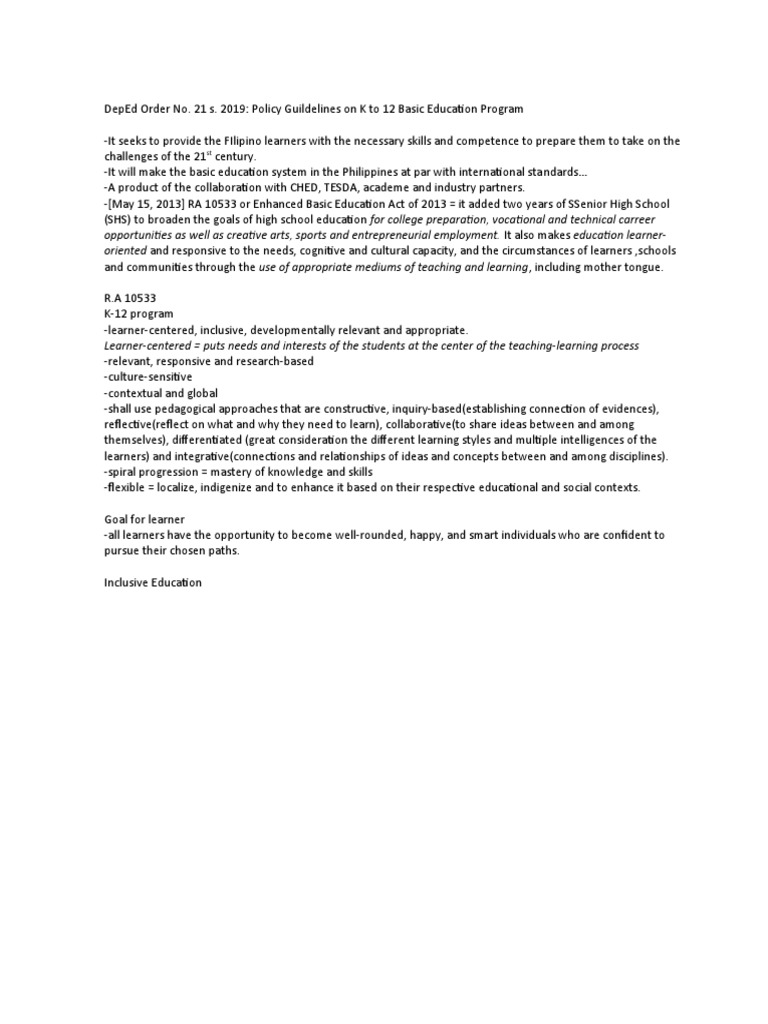New SHS Curriculum Guidelines in PH | PDF | Curriculum | Learning