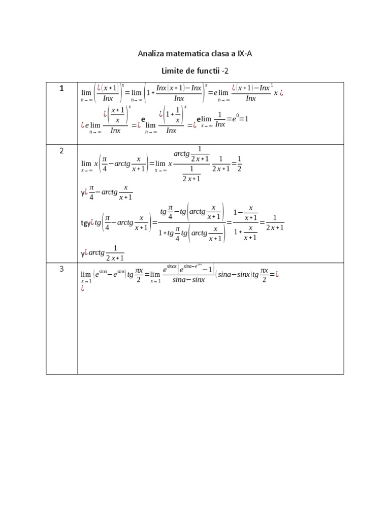Analiza Matematica Clasa A IX | PDF
