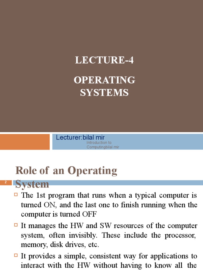 Lecture 04 Pdf Operating System Graphical User Interfaces 