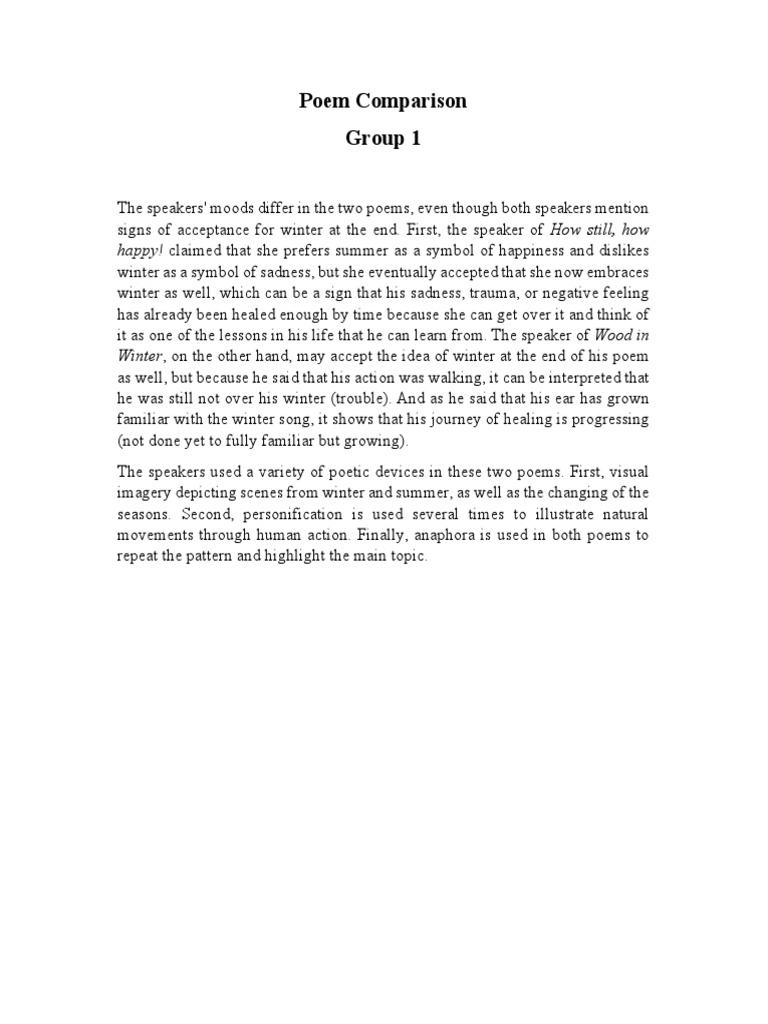 Poem Comparison g1 | PDF