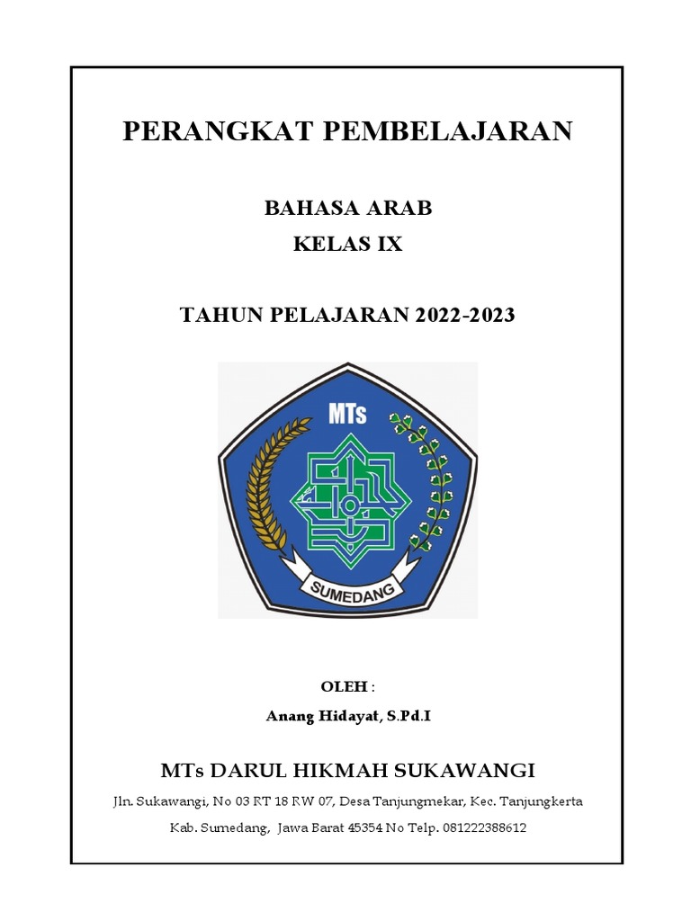 Cover Perangkat Pembelajaran | PDF