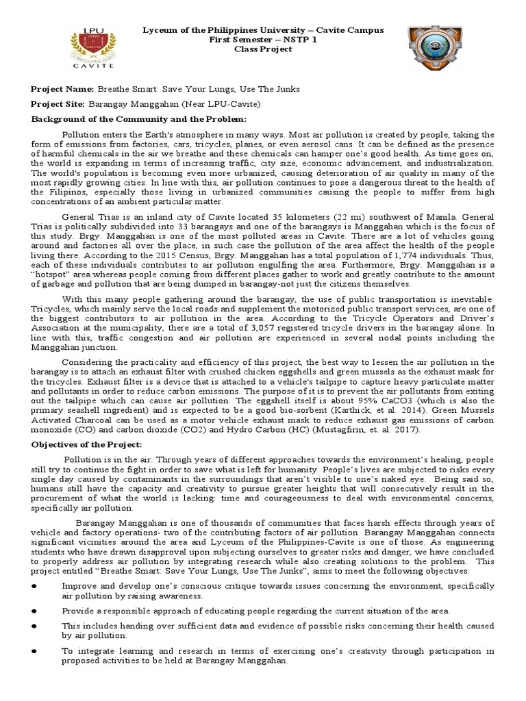 NSTP Class Project | Download Free PDF | Air Pollution | Natural ...