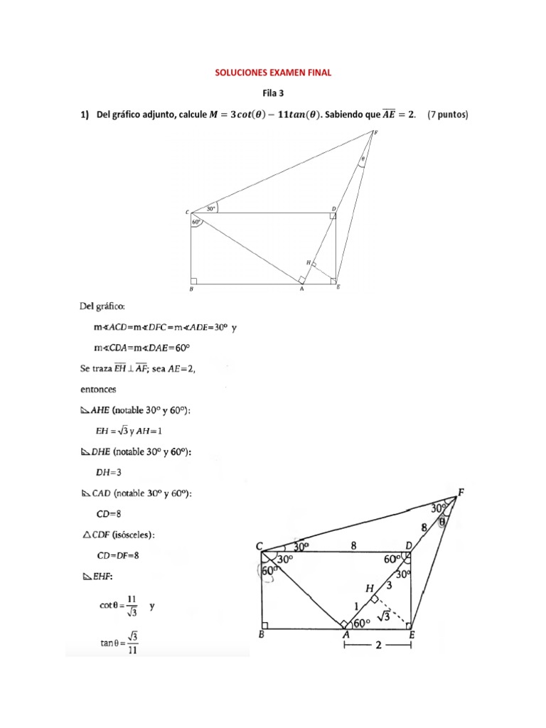 Soluciones Fila 3 | PDF | Funciones trigonométricas | Geometría Elemental