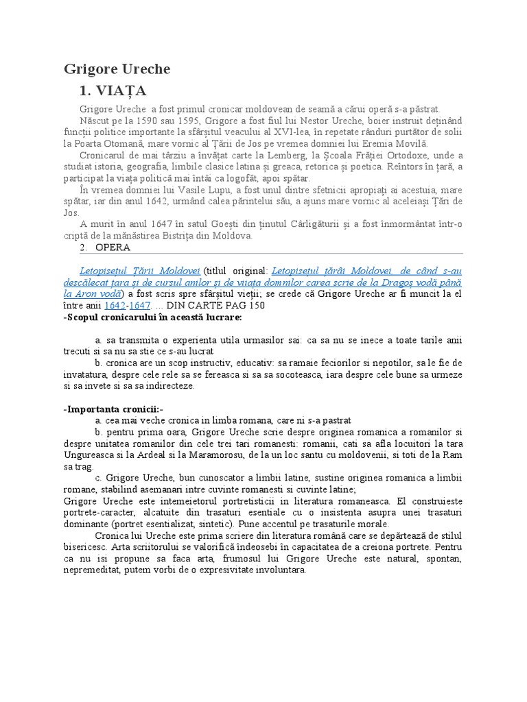 Grigore Ureche | PDF