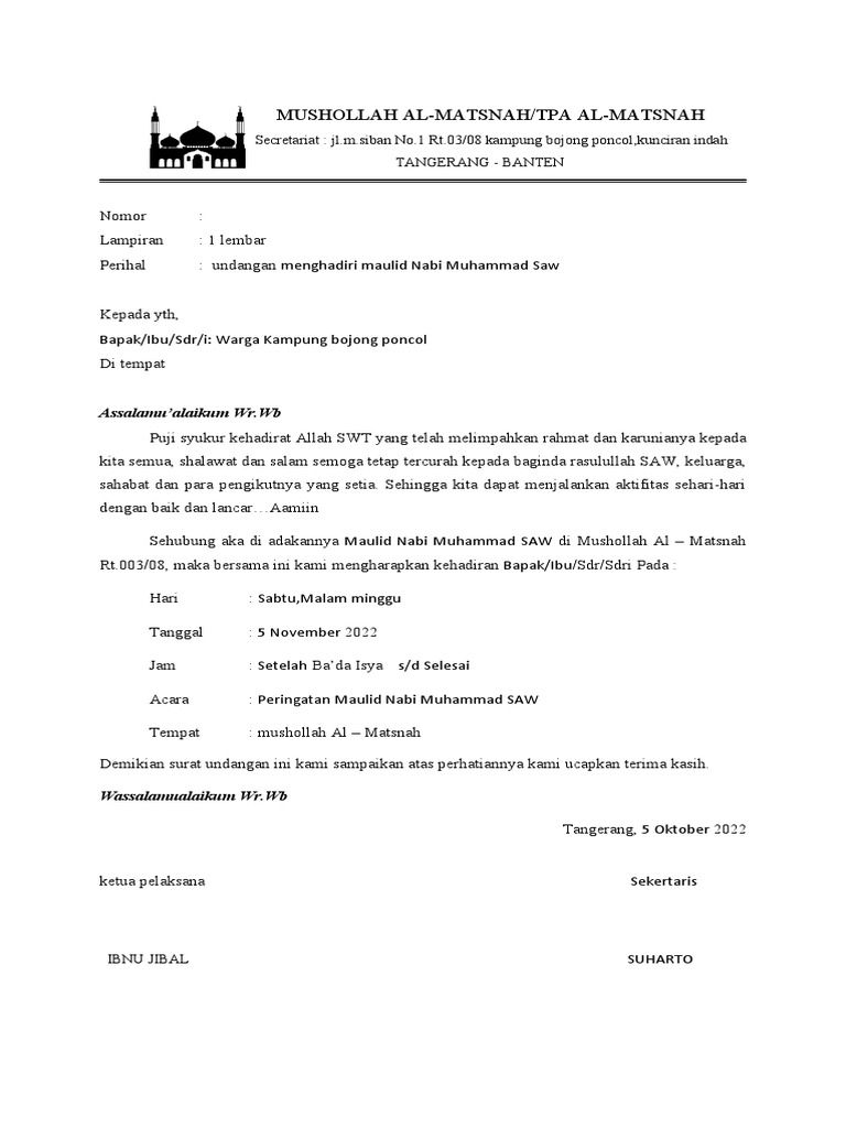 Undangan Maulid Nabi Muhammad | PDF