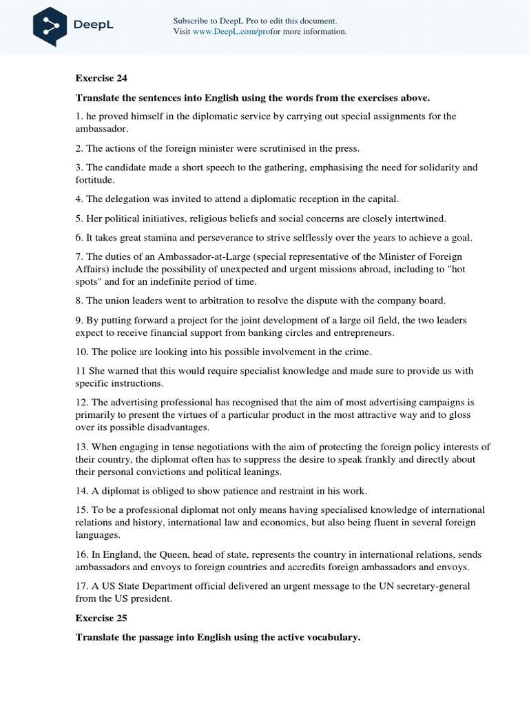 Exercises 1 (1) en-GB | Download Free PDF | Diplomacy | Ambassador Exercises 1 (1) en-GB | Download Free PDF | Diplomacy | Ambassador