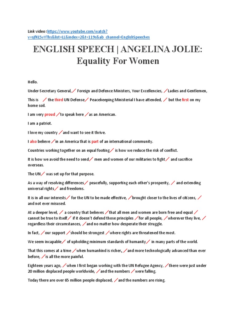 Internet Speech - ANGELINA JOLIE | PDF