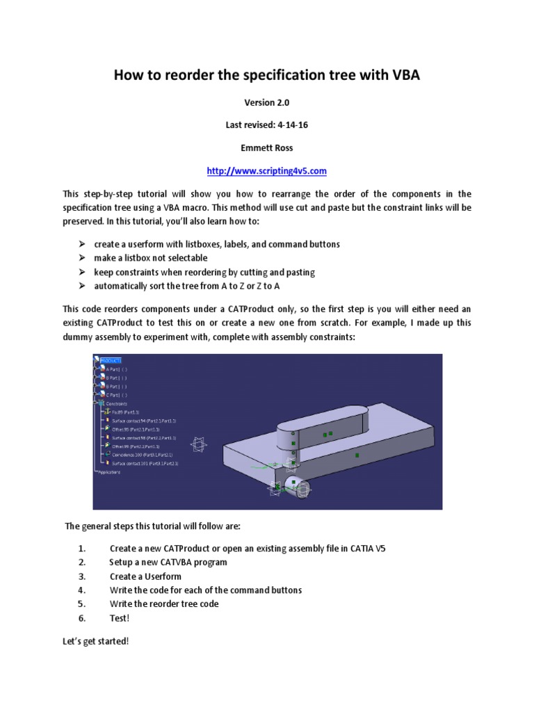 Bonus Tutorial Reorder Spec Tree V2 Pdf Visual Basic For Applications Macro Computer Science
