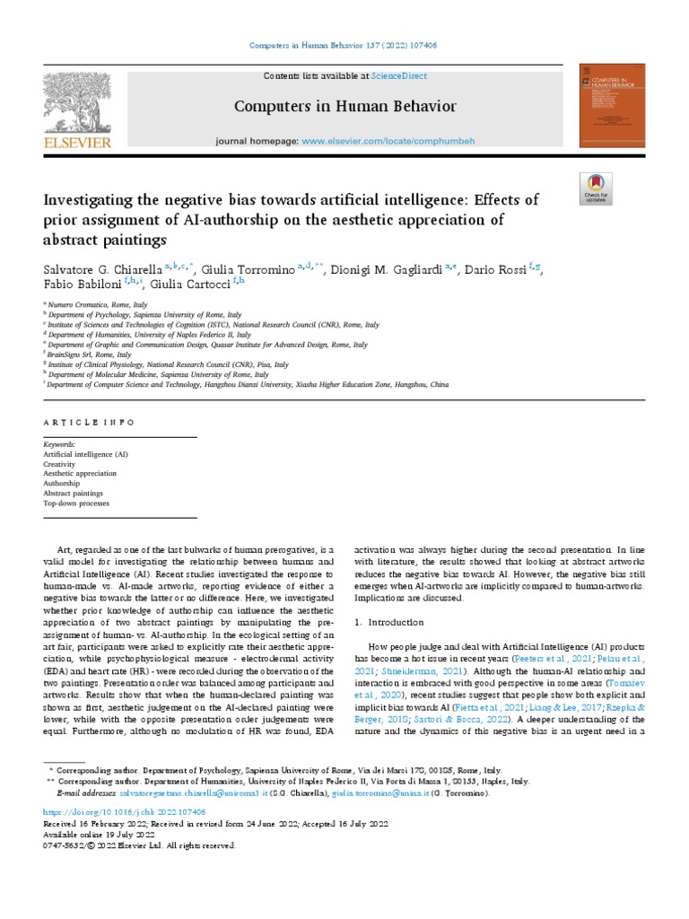 Computer in Human Behavior Neuroestetica-Main | PDF | Emotions | Effect ...