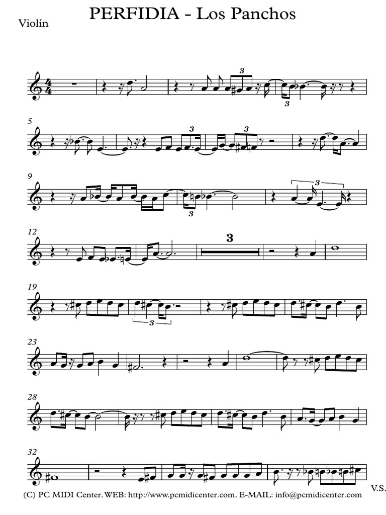 Los Panchos - Perfidia (Karaoplay - Com) - Violín | PDF