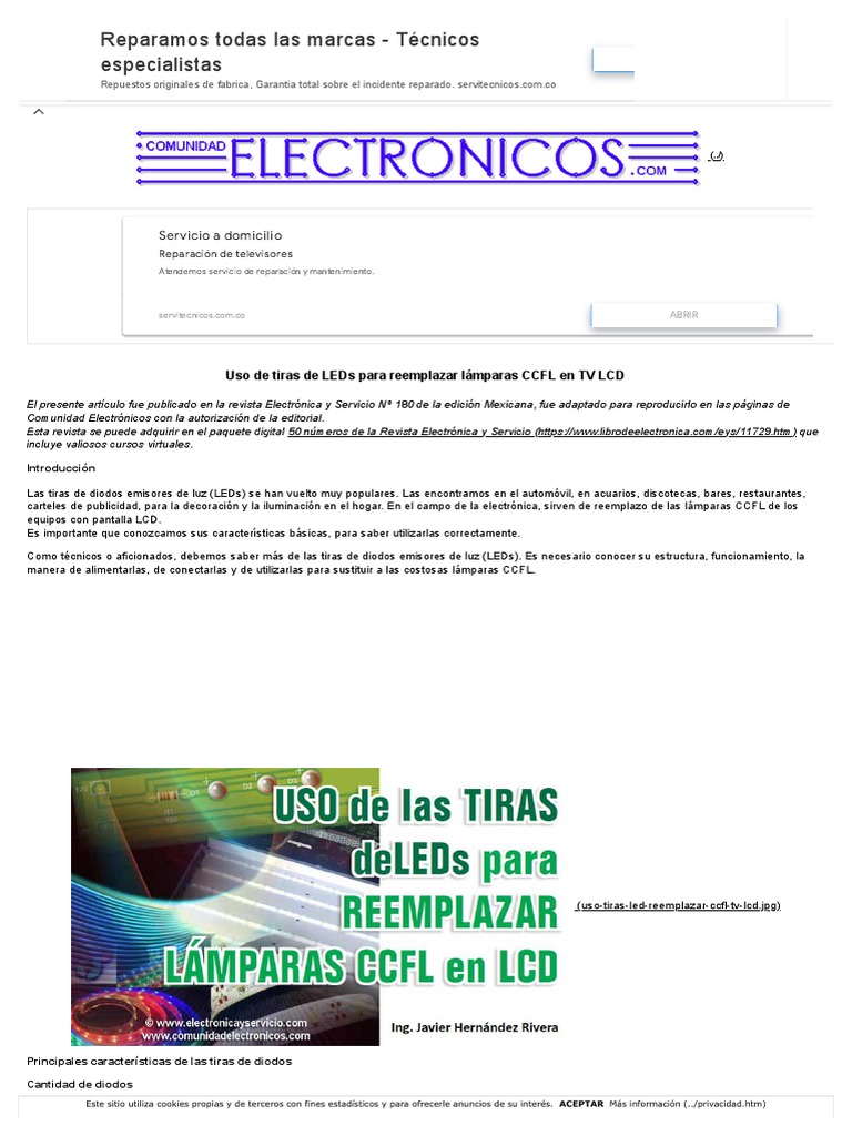Uso de Tiras de LEDs para Reemplazar Lámparas CCFL en TV LCD | PDF | Diodo emisor de luz | Diodo