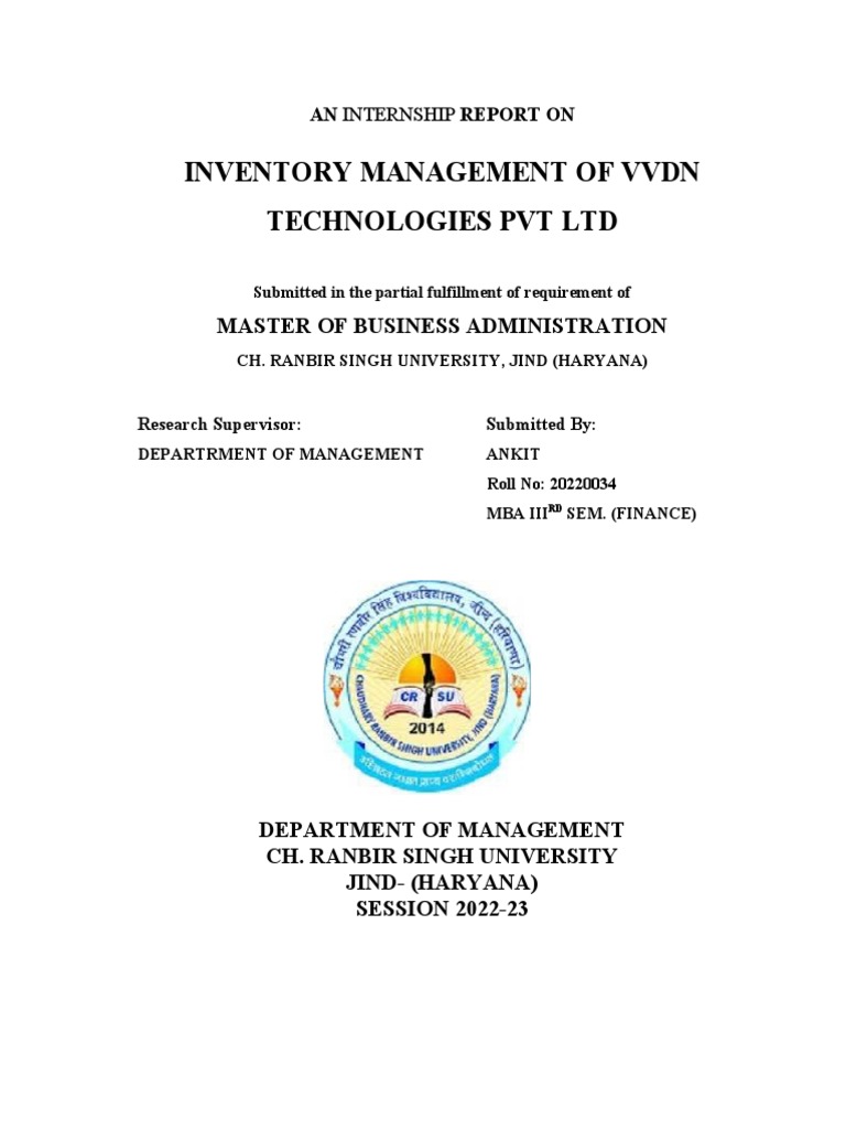 Training Report | PDF | Inventory | Capital Asset Pricing Model