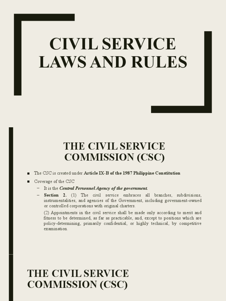 CIVIL SERVICE LAW and RULES | PDF | Legal Liability | Civil Service