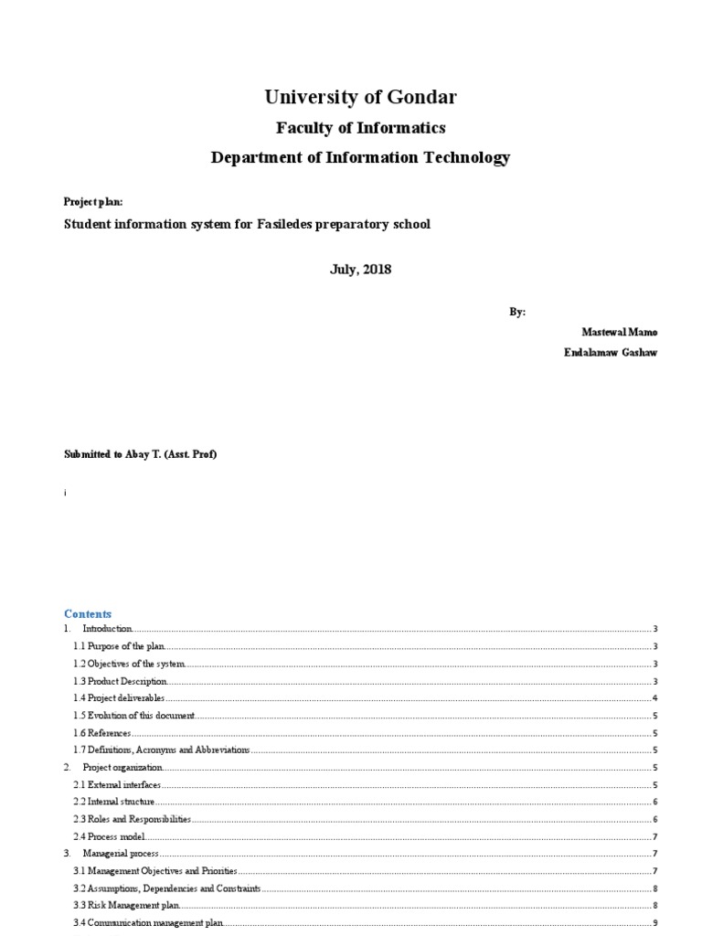 Project Plan Document | PDF | Databases | Internet