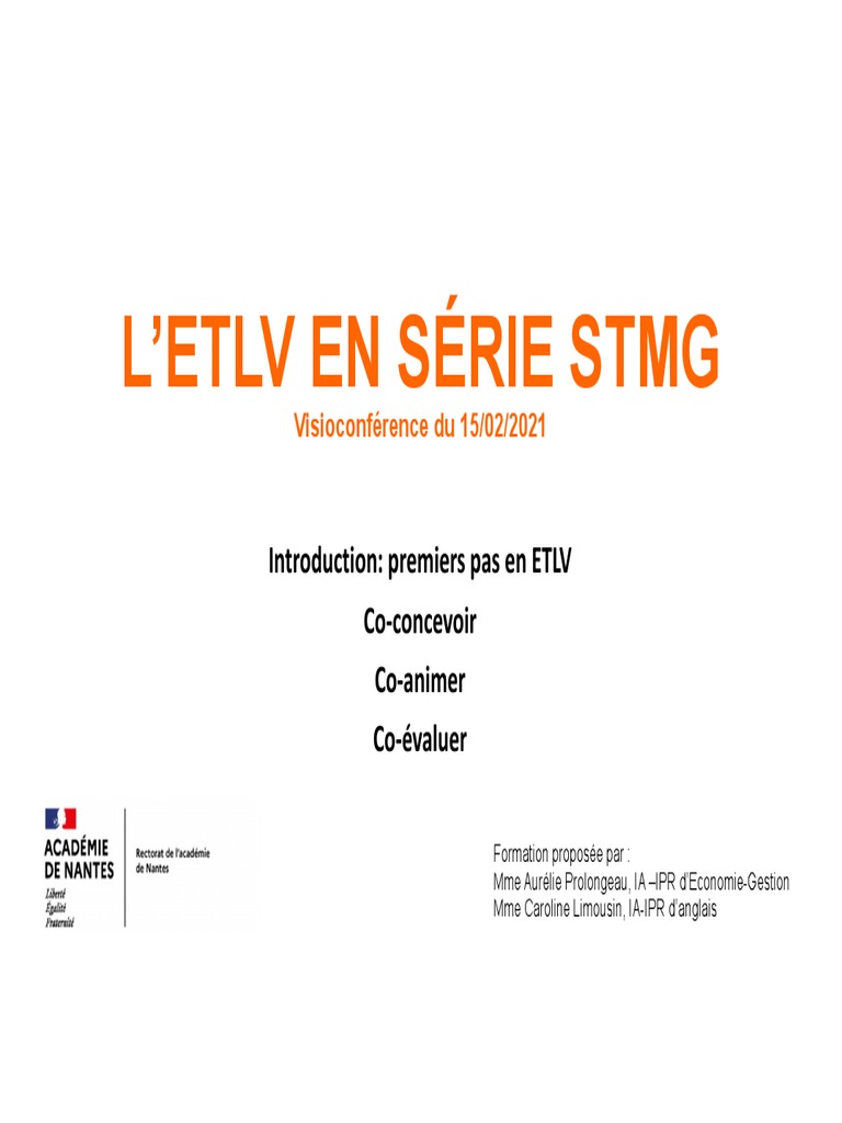 L'ETLV en Série STMG - Formation Du 15-02-2021-1 | PDF | Responsabilité sociétale des ...