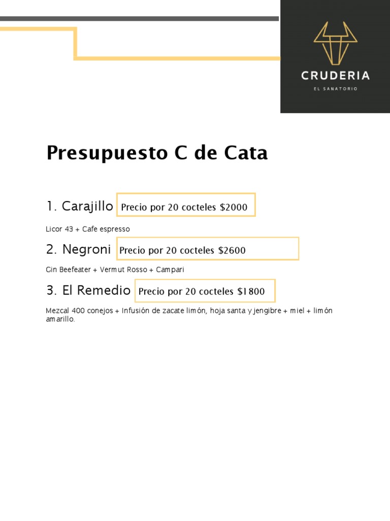 Presupuesto C de Cata 20 PDF | PDF