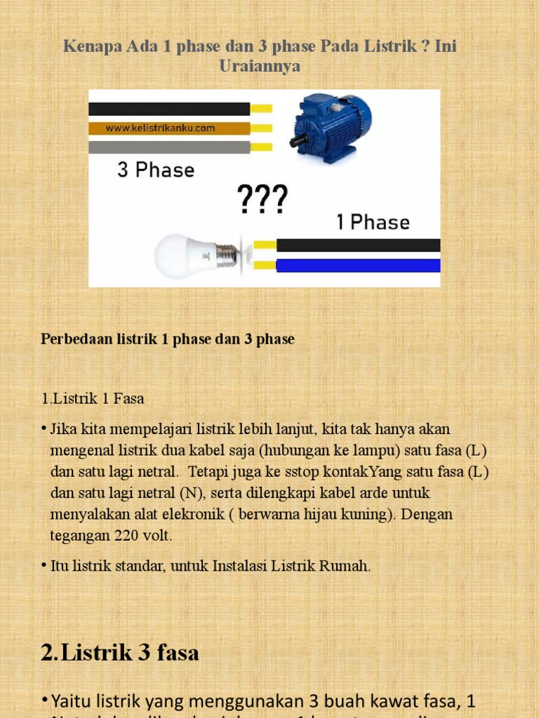 Kenapa Ada 1 Phase Dan 3 Phase Pada | PDF