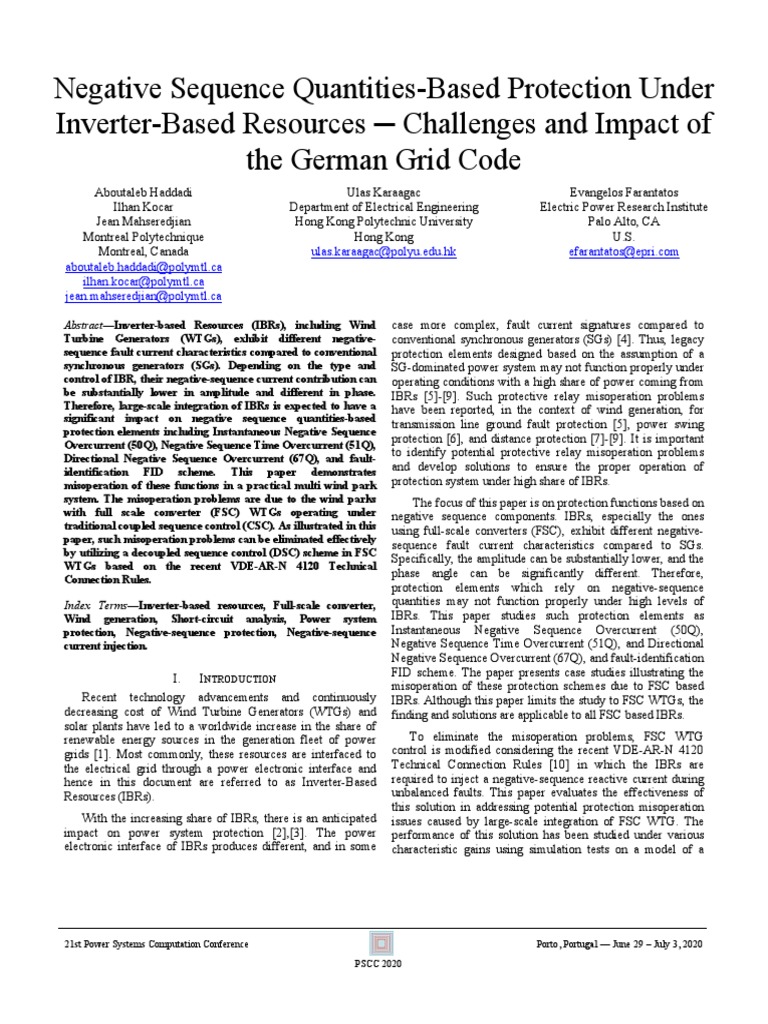 Negative Seq Based Protection IBR | PDF | Electrical Impedance | Wind Power