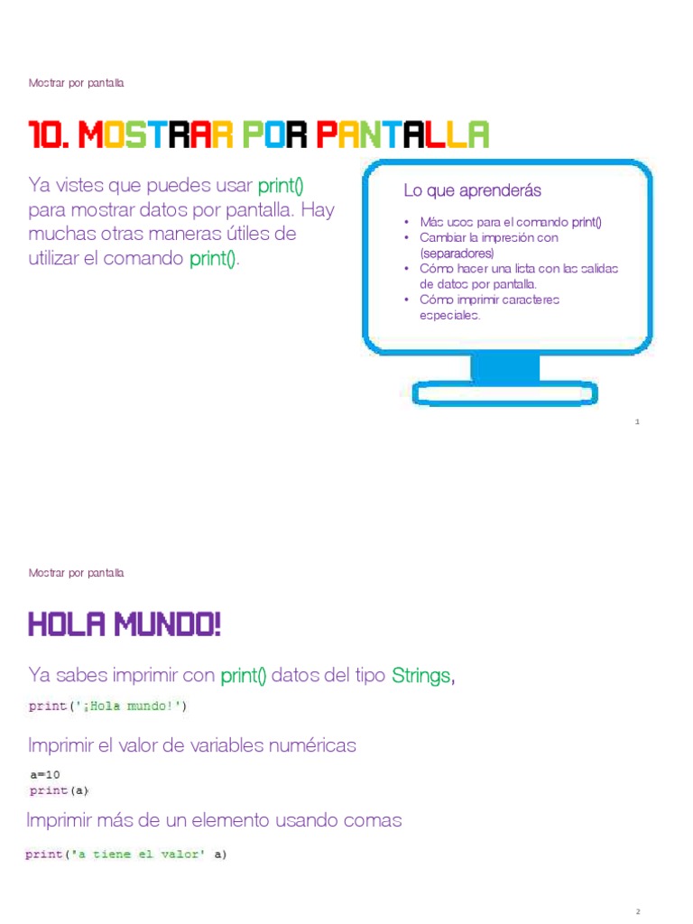 Usos del comando print() en Python | PDF | Python (lenguaje de ...