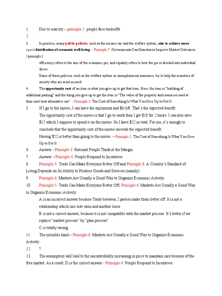 Multiple Choice Chapter 1 | PDF | Inflation | Market (Economics)