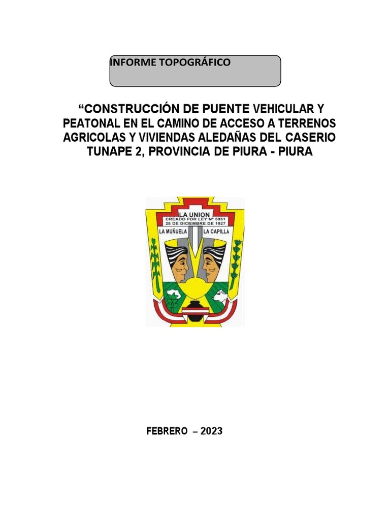 Informe Topografico Puente Tunape 2 | PDF | Topografía