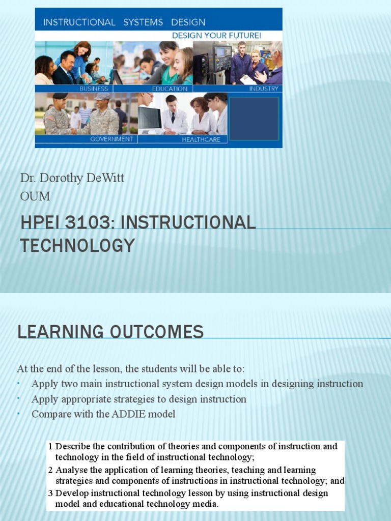 HPGD3103 Etut 4 Apply Models | PDF | Instructional Design | Behavioural ...