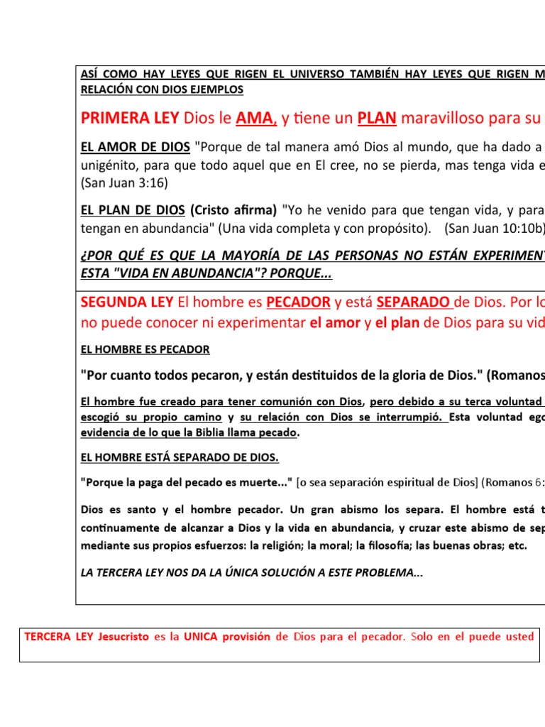 PRIMERA LEY Dios Le AMA | PDF | Pecado | Dios