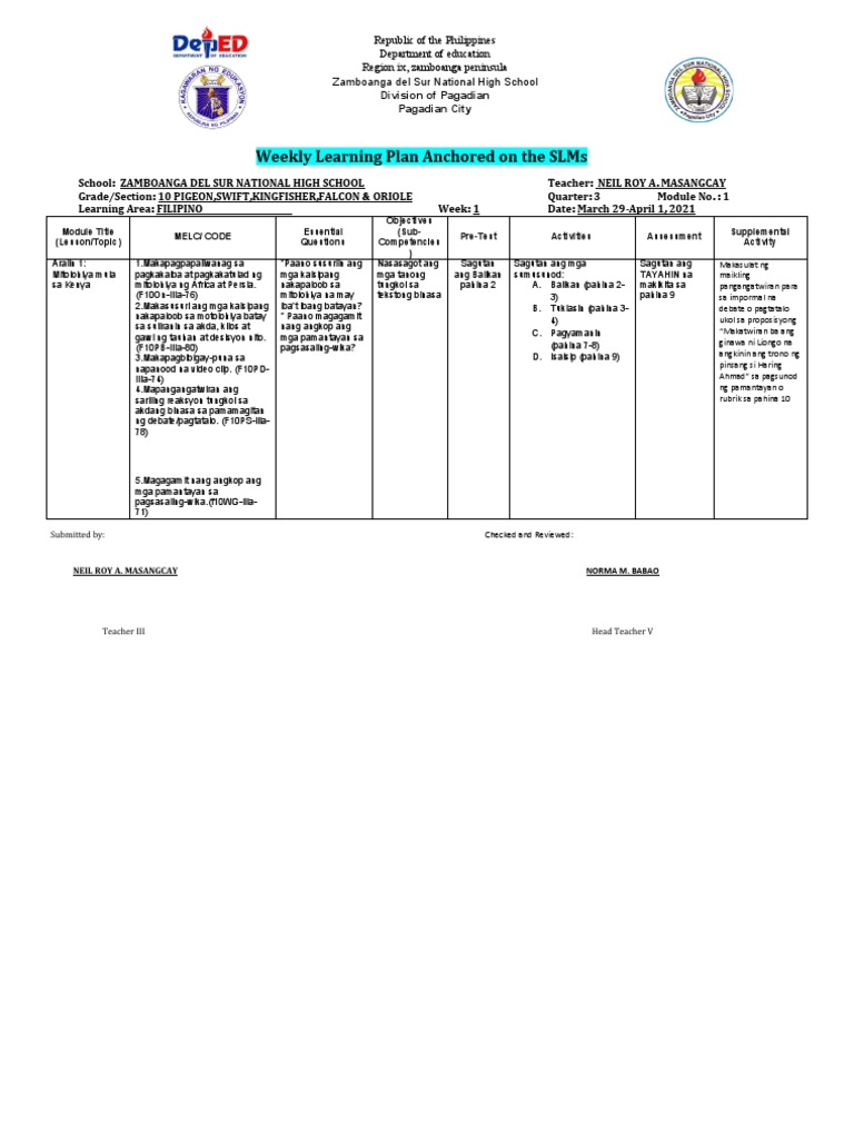 Learning Plang Sample | PDF