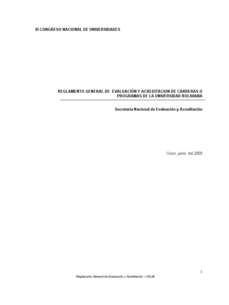 Reglamento de Evaluacion y Acreditacion 2009 APROBADO | PDF | Evaluación | Plan de estudios