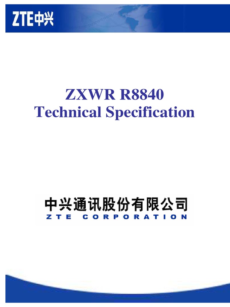 ZXWR R8840 Technical Specification | PDF | Power Supply | Hertz