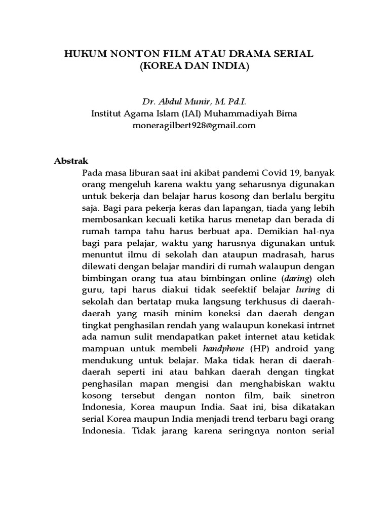 Hukum Nonton Film Atau Drama Serial Kore 2d758b58 | PDF