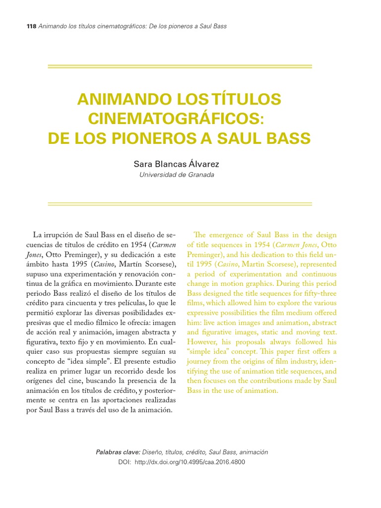 Saul Bass | PDF | Animación | Alfred Hitchcock