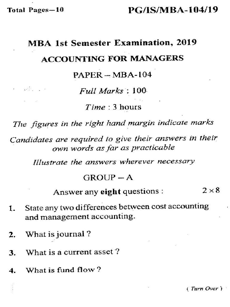 Mba-104 Accounting | PDF