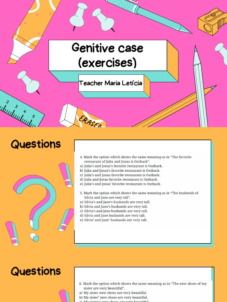 Genitive Case - Exercises | PDF