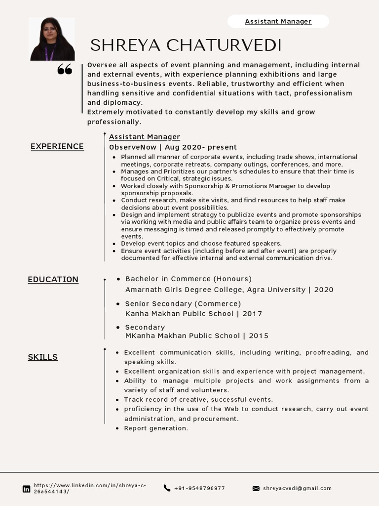 Shreya Resume | PDF | Human Communication | Cognition