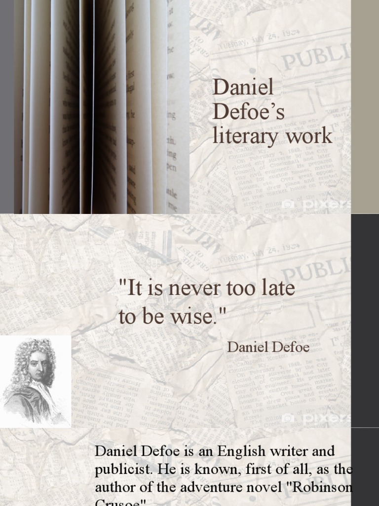 LECTURE 1 (2) Daniel Defoe's Literary Work | PDF | Daniel Defoe