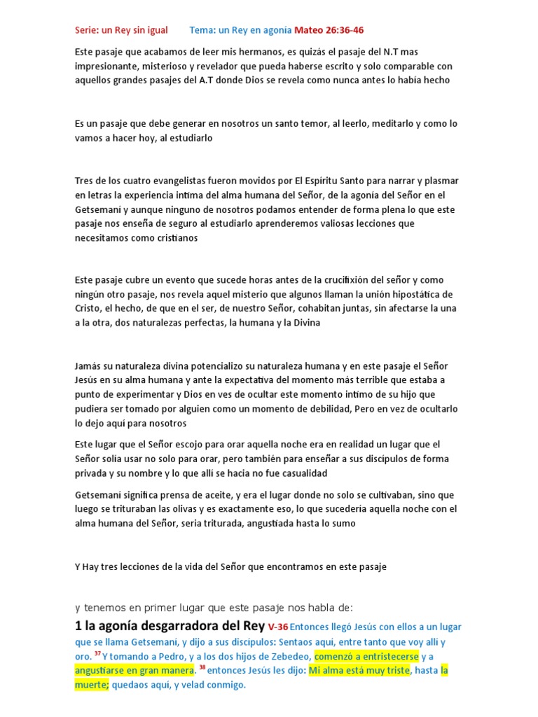 Serie Un Rey Sin Igual La Agonia Del Rey | PDF | Oración | Cristo (título)