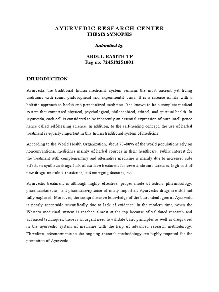 Ayurvedic RESEARCH Center | PDF | Ayurveda | Alternative Medicine