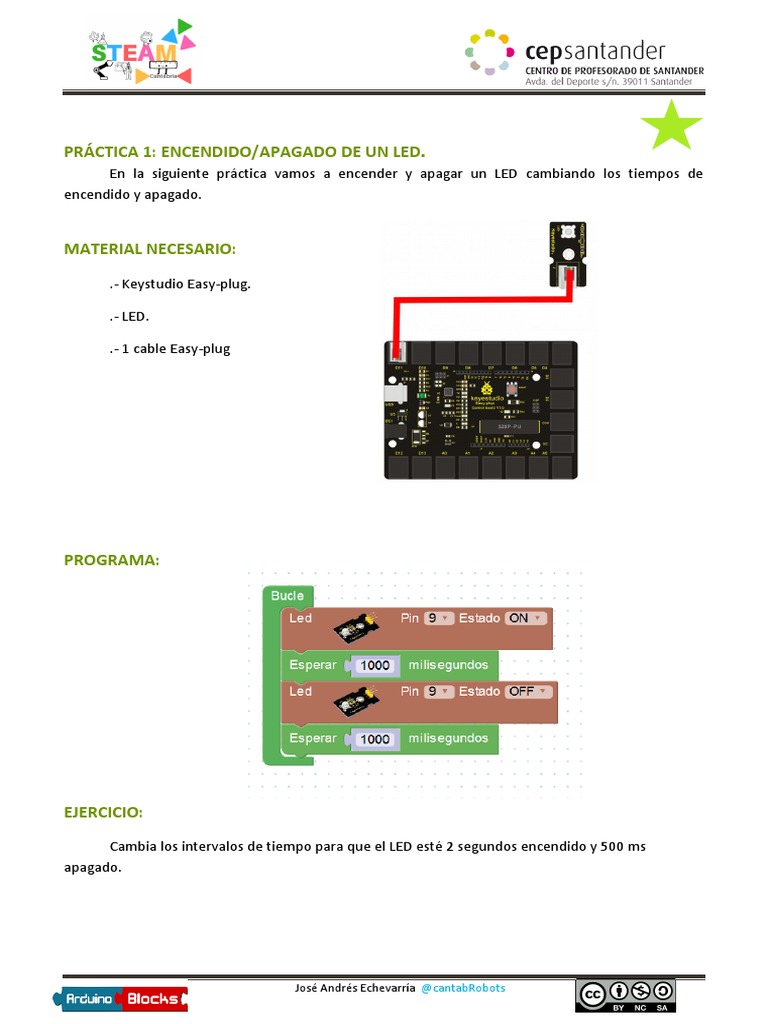 PRÁCTICA 1 ENCENDIDO-APAGADO DE UN LED | PDF PRÁCTICA 1 ENCENDIDO-APAGADO DE UN LED | PDF