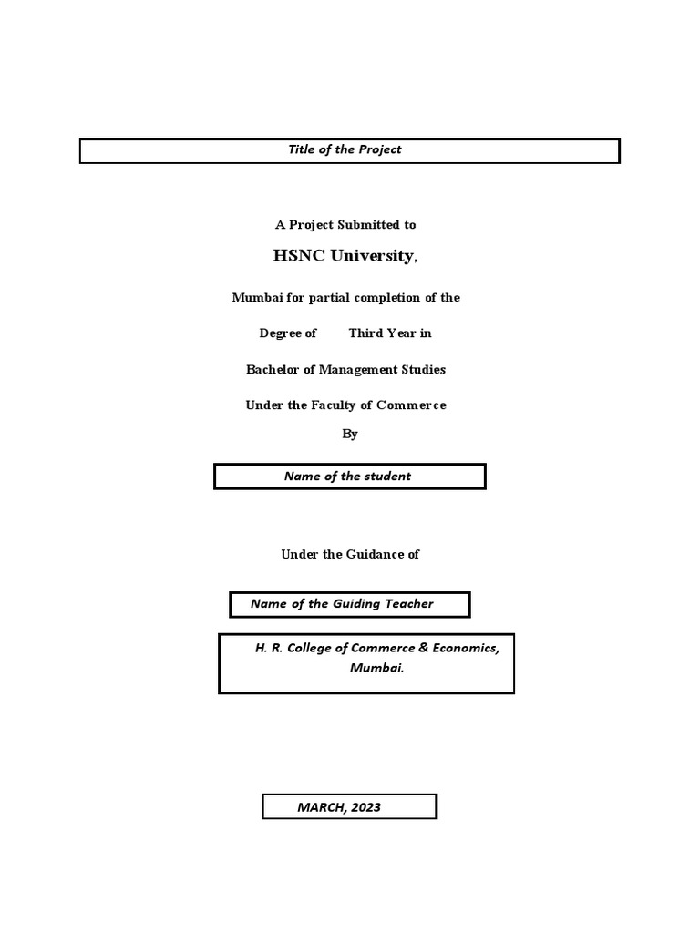 Black Book Project 1st - 5 Pages For BMS | PDF | Academic Degree