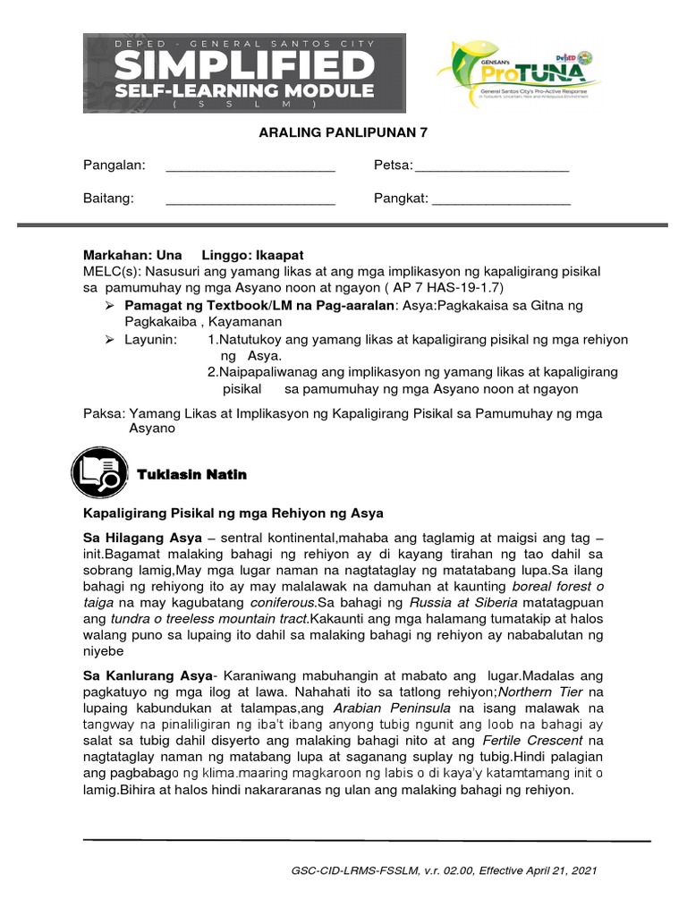 Ap 7 SSLM Q1 W4 5 | PDF