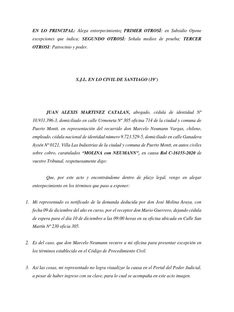 OPONE EXCEPCIONES PROCEdimiento EJECUTIVO | PDF | Justicia | Crimen y ...