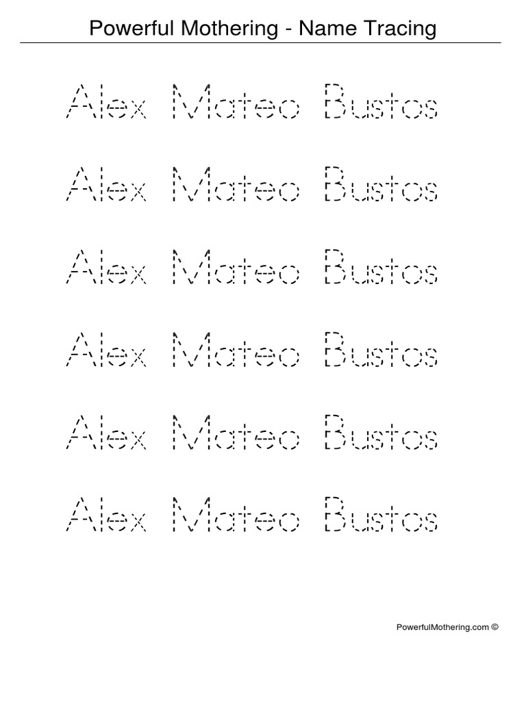 Name Tracing for Kids: Alex Mateo | PDF