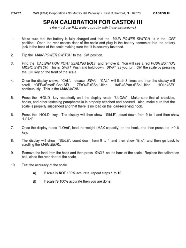 Cas Caston III Cal | PDF