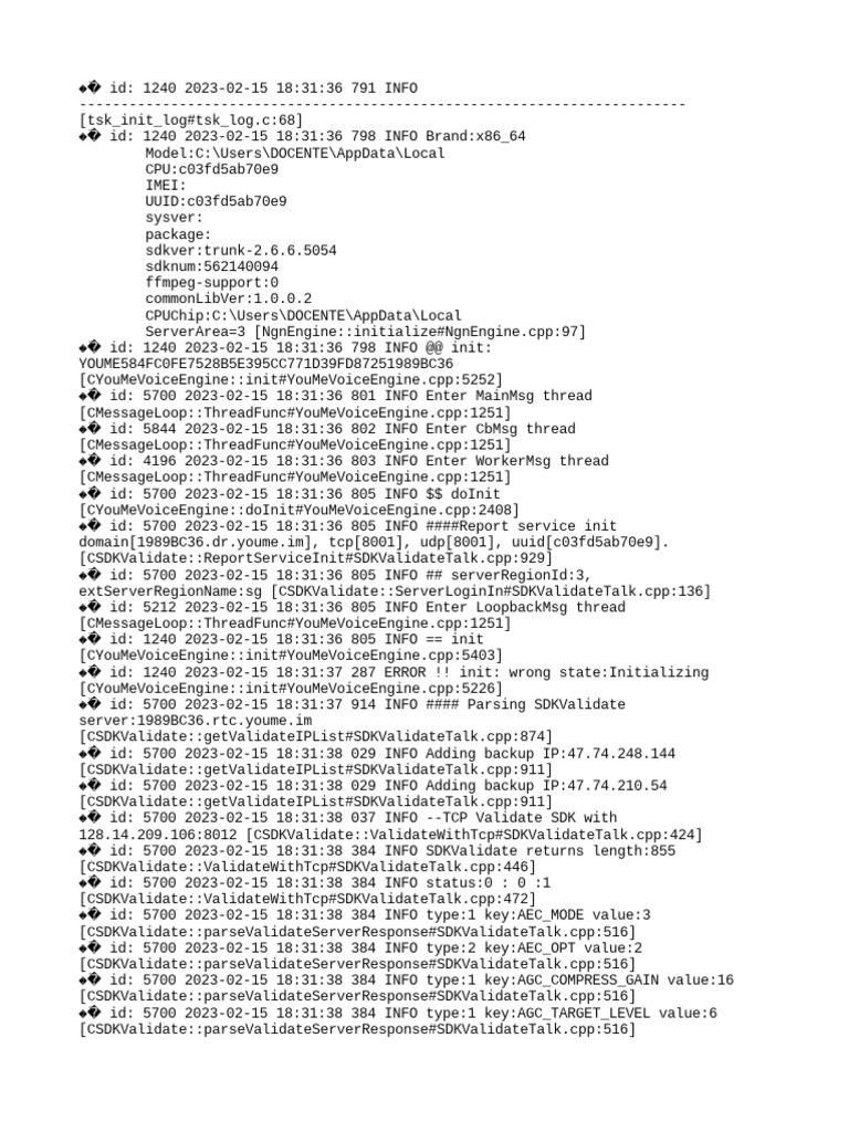 Ymrtc Log | PDF | Network Architecture | Telecommunications
