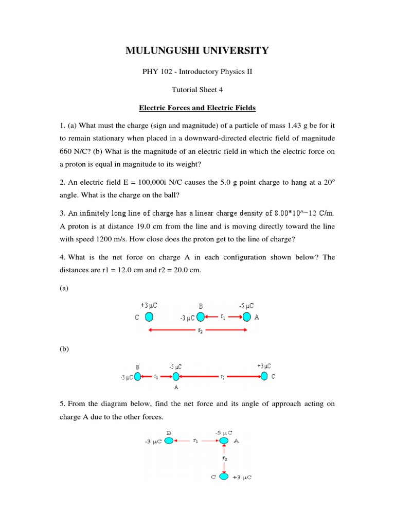 Tutorial Sheet 5 | PDF | Electric Field | Theoretical Physics