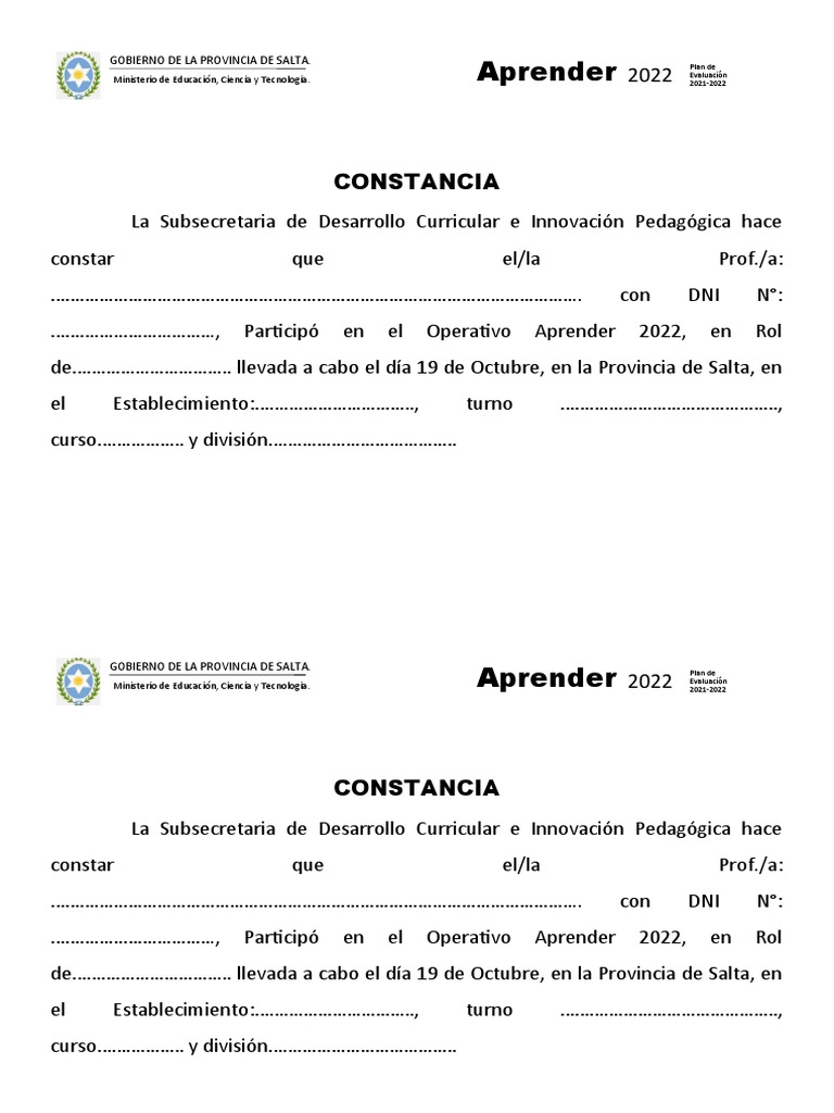 Constancia Aprender | PDF
